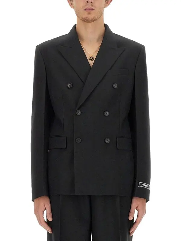 Versace Double-breasted Blazer - Black