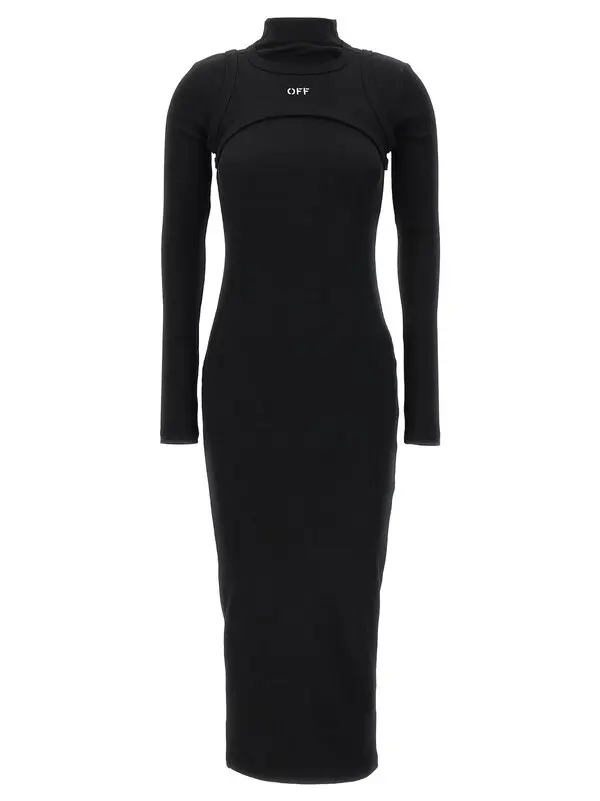 Off-White Off Stamp Rib' Dress - Black