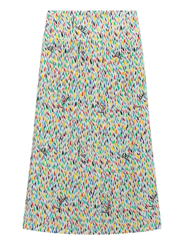 Valentino Garavani Silk Midi Skirt - Multicolor