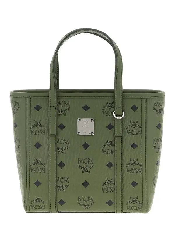 Mcm Visetos Monogram Shopping Bag - Green