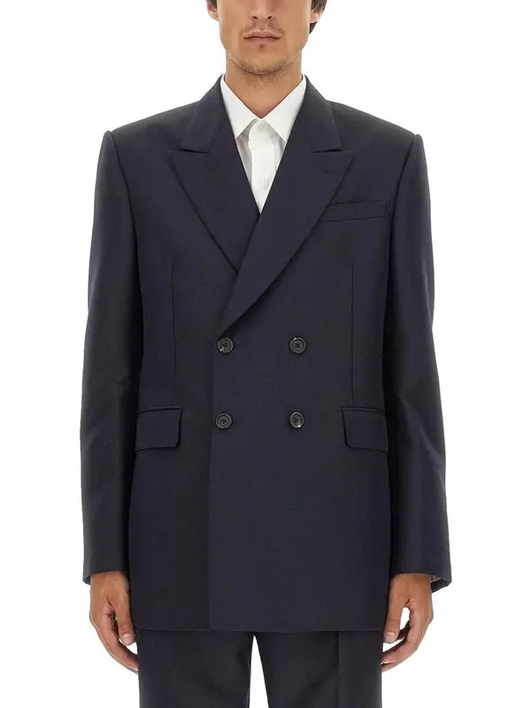 Alexander McQueen Wool-mohair Double-breasted Jacket - Blue