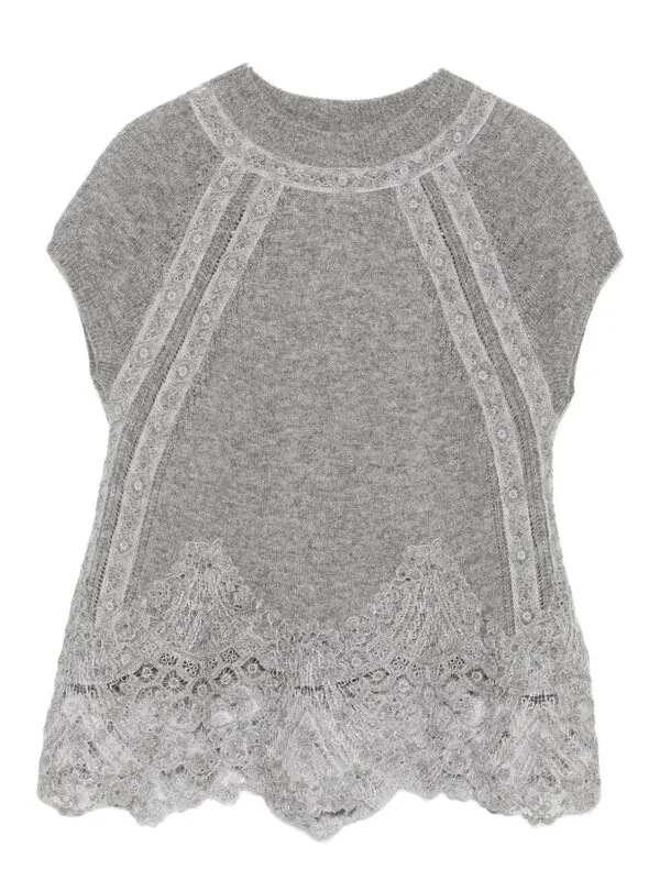 ERMANO SCERVINO Ermanno Scervino Cashmere Lace Top - Multicolor
