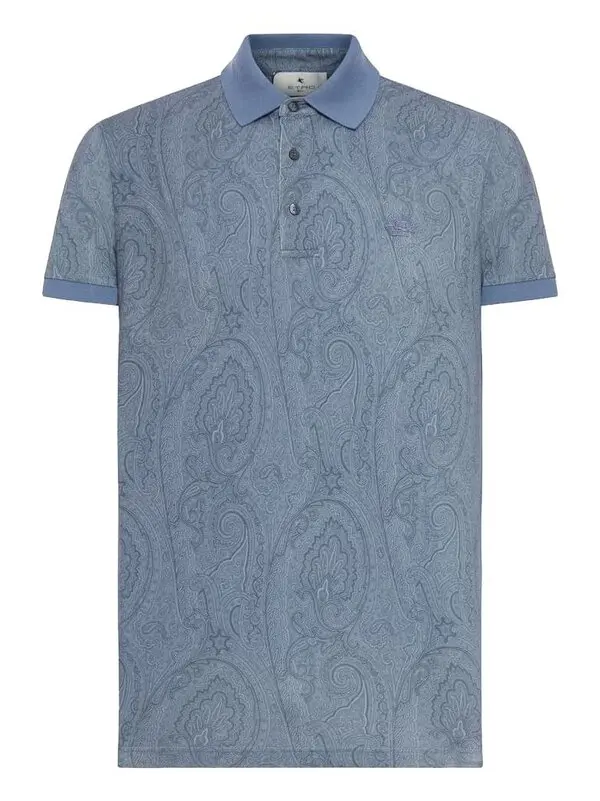 Etro Cotton Polo Shirt With Arnica Pattern - Multicolor