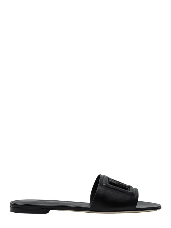 Dolce & Gabbana Leather Slides - Black