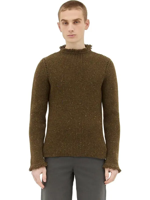 Burberry Fringed Wool Sweater - Brown