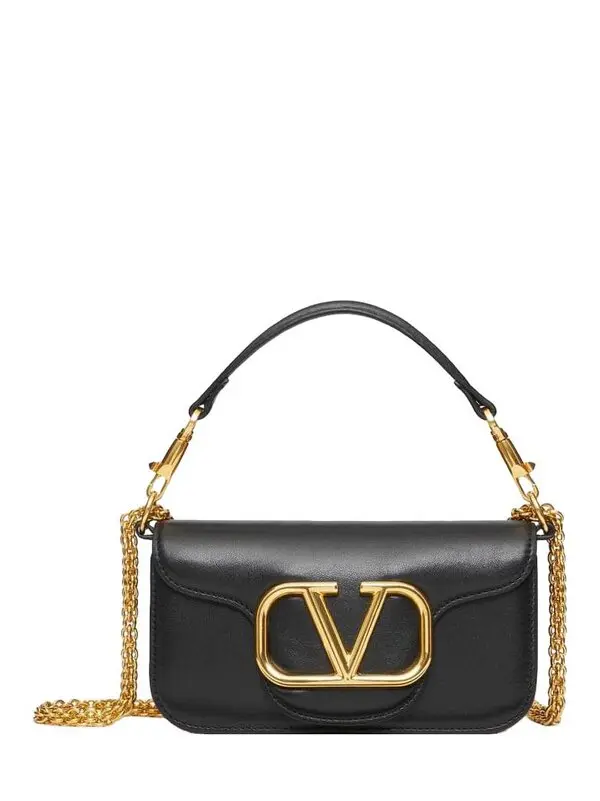 Valentino Garavani Calfskin Locò Small Shoulder Bag - Black