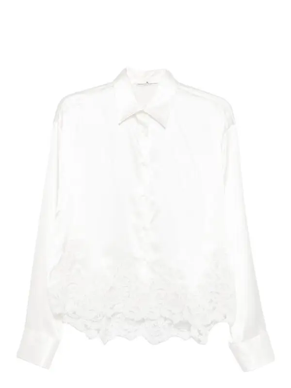 ERMANO SCERVINO Ermanno Scervino Lace Trim Silk Shirt - Multicolor