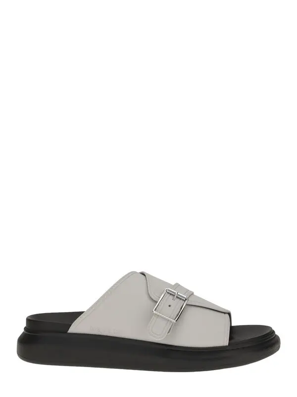 Alexander McQueen Buckle Slide Sandals - Gray