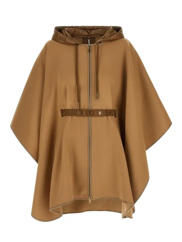 Moncler Detachable Hooded Cape - Cream
