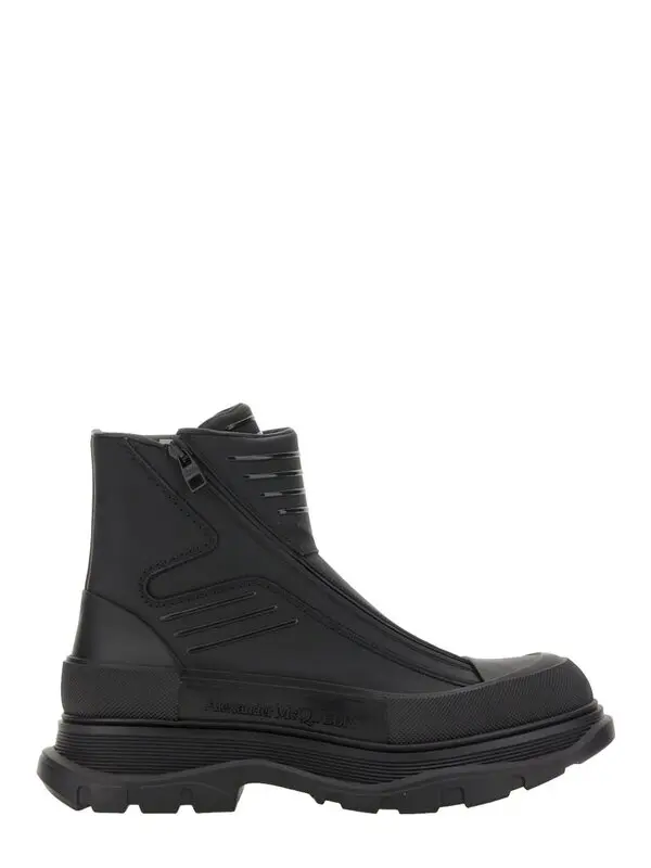 Alexander McQueen Tread Slick Motorcycle Boot - Black