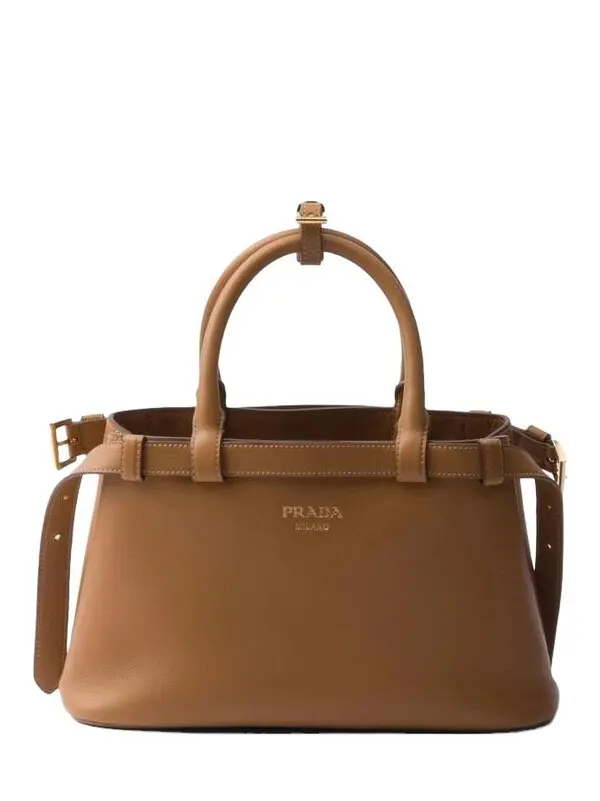 Prada Leather Tote Bag - Brown