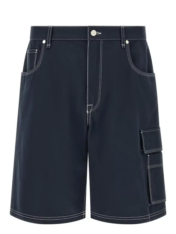 Fendi Cotton Canvas Cargo Bermuda Shorts - Blue