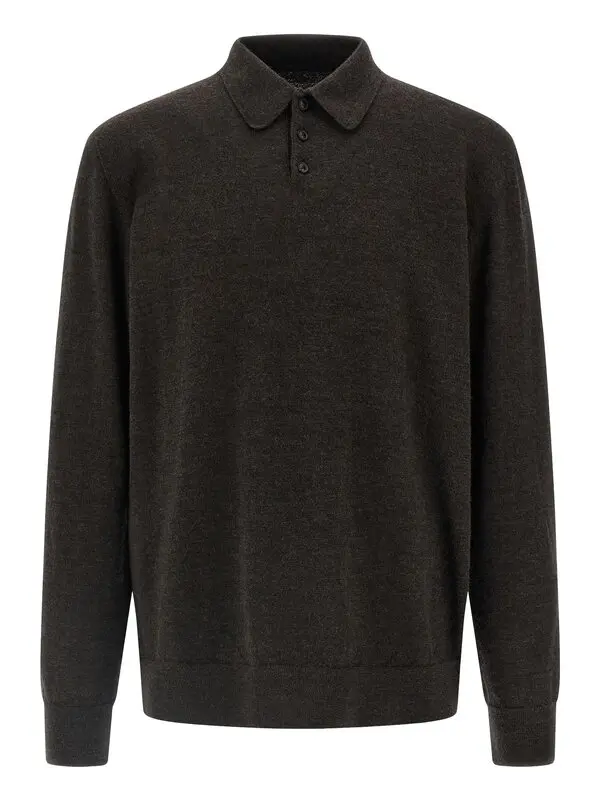 MAISON MARGIELA Suede Patch Polo Shirt - Brown
