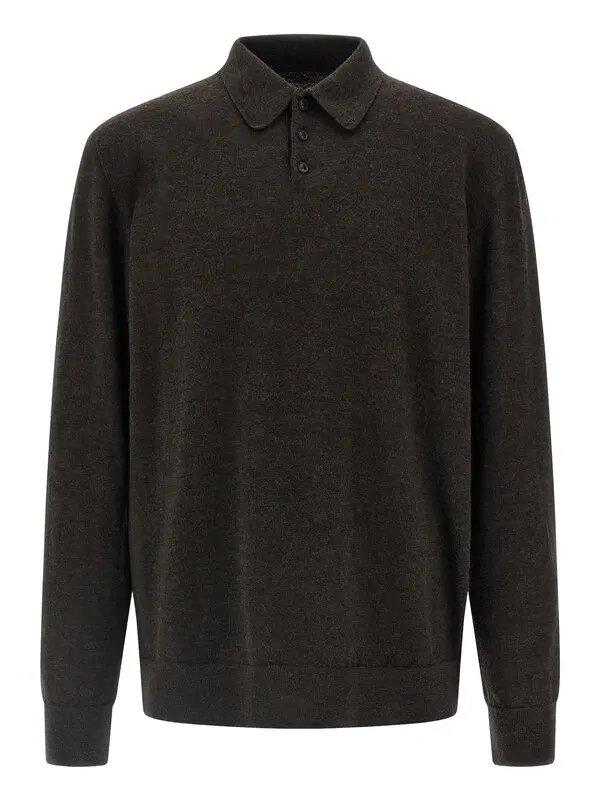 MAISON MARGIELA Suede Patch Polo Shirt - Brown