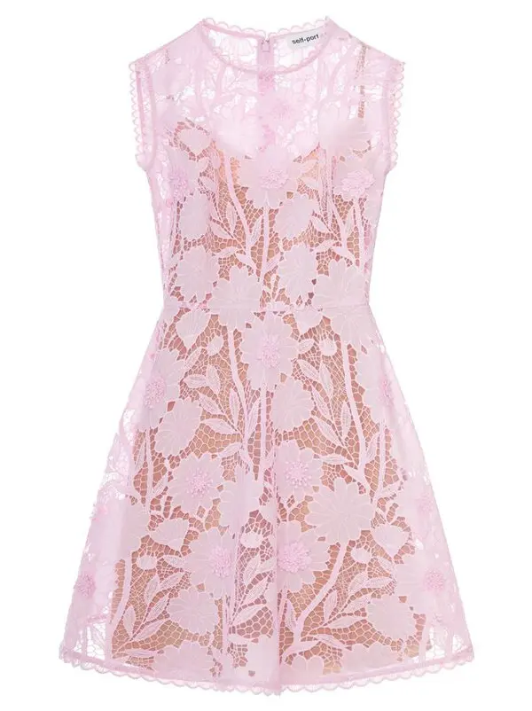 SELF-PORTRAIT Lace Mini Dress - Pink