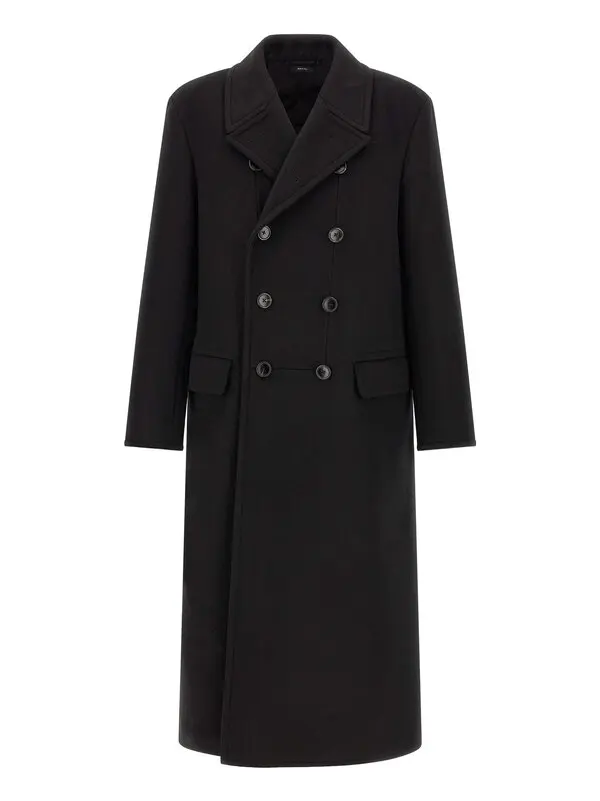 TOM FORD Luxury Melton Db Officer' Coat - Black