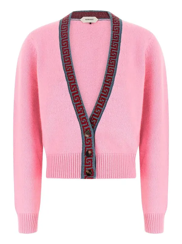 Versace Wool And Cashmere Cardigan - Pink