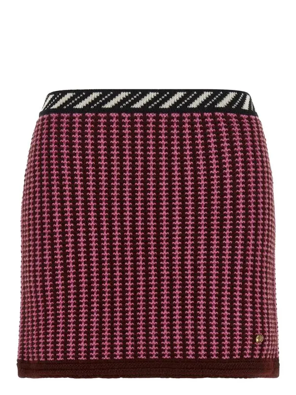 Versace Crochet Knit Skirt - Pink