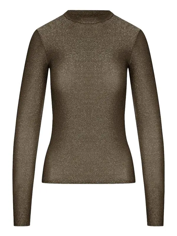FORTE_FORTE Lurex Long-sleeve T-shirt - Brown