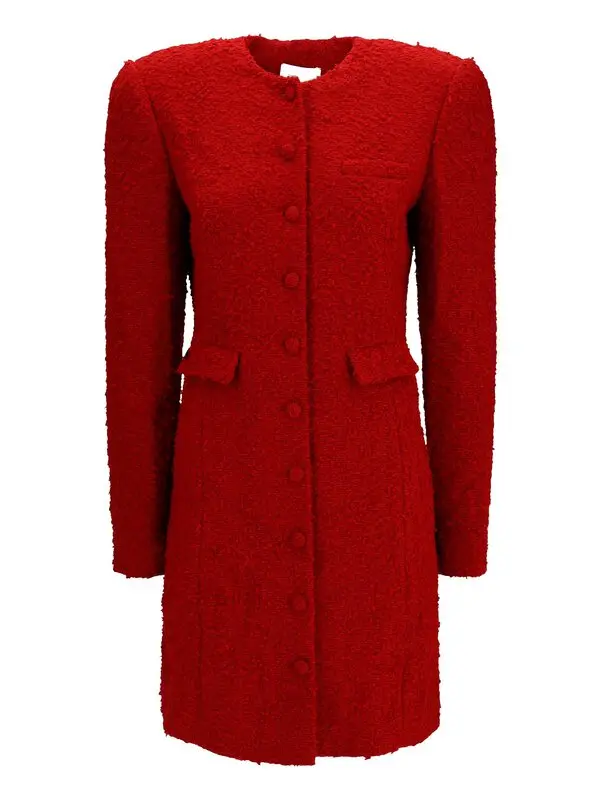 Magda Butrym Short Bouclé Dress - Red