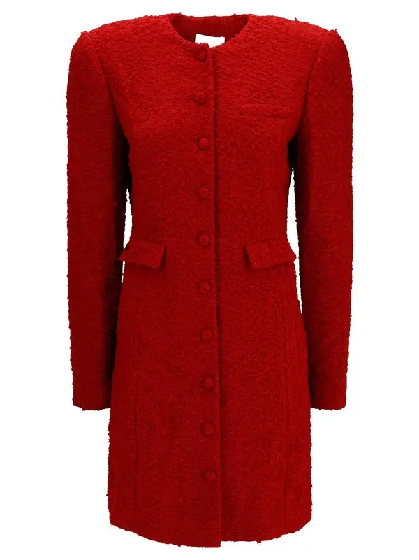 Magda Butrym Short Bouclé Dress - Red