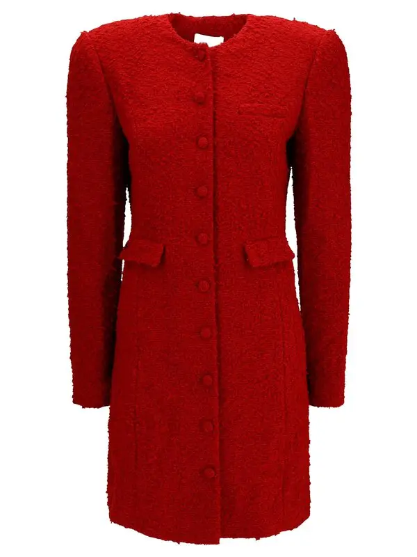 Magda Butrym Short Bouclé Dress - Red