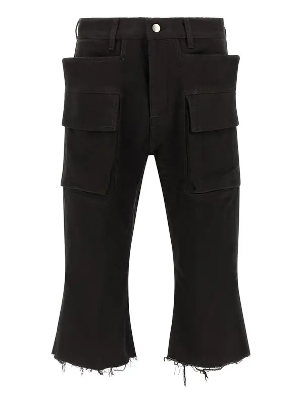 Rick Owens Cargo Bolan Cutoffs Trousers - Black