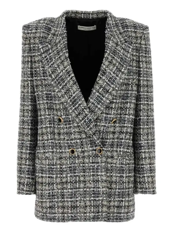 Alessandra Rich Embroidered Tweed Oversize Blazer - Multicolor
