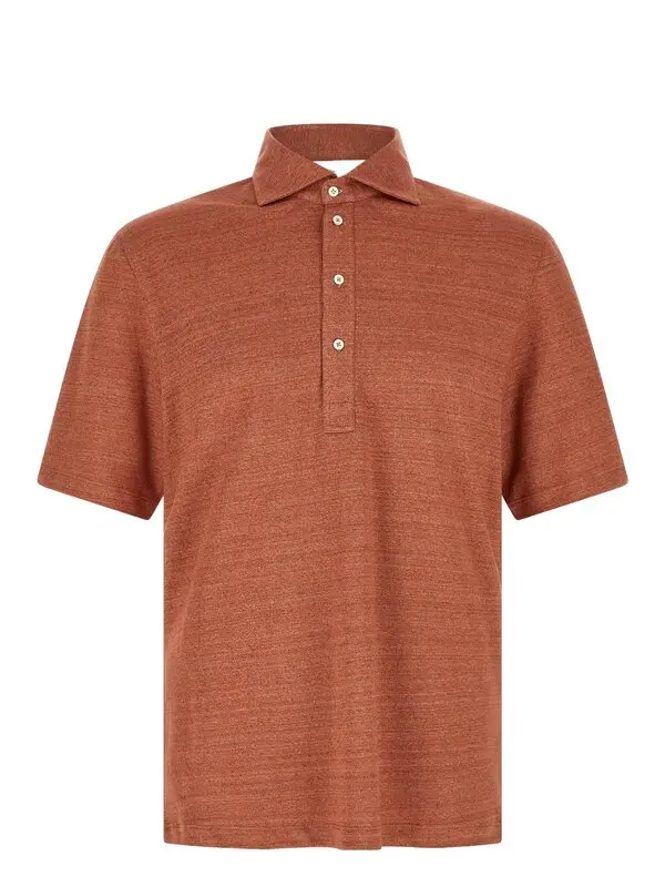 Brunello Cucinelli Polo Jersey Mélange - Orange