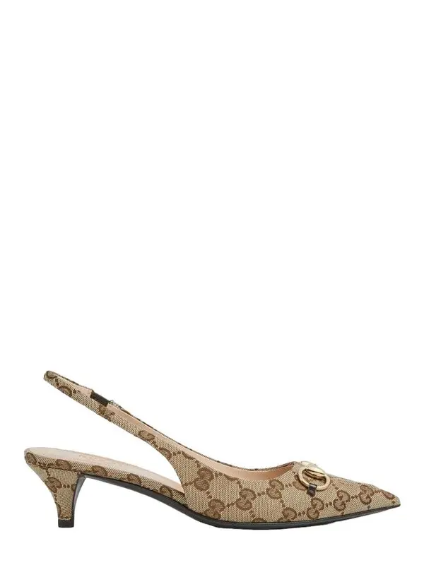 Gucci Slingback Collection With Horse Hook - Cream
