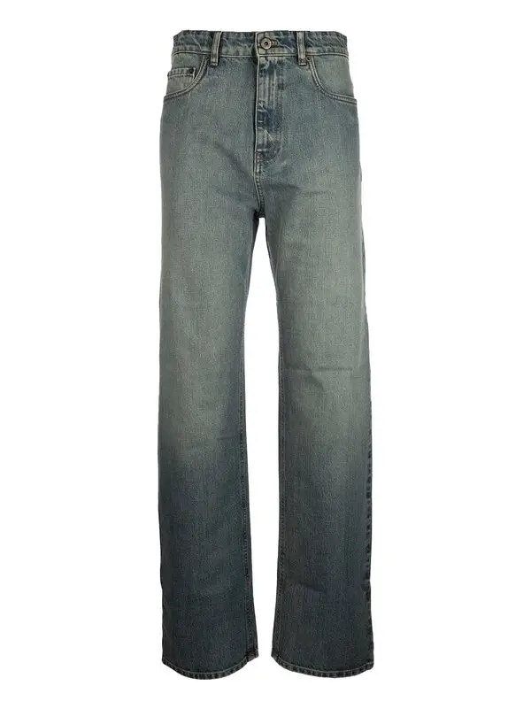 Miu Miu Embroidered Straight Leg Jeans - Multicolor