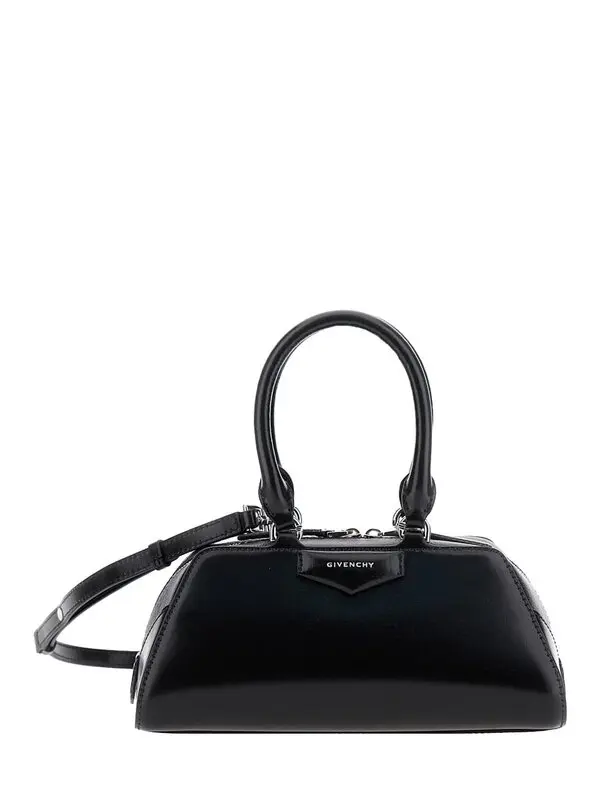 Givenchy Antigona East West' Mini Handbag With Adjustable And Removable Shoulder Strap And Logo Lettering On The Front In Leather For - Black