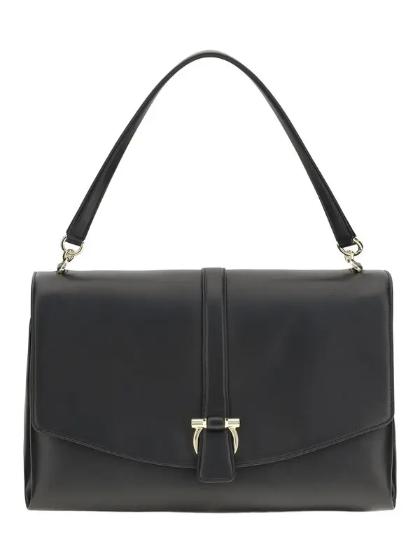 FERRAGAMO Large Mia Shoulder Bag - Black