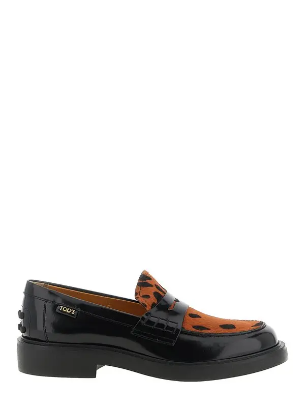 TOD'S Calf Leather And Pony Hair Loafers - Black