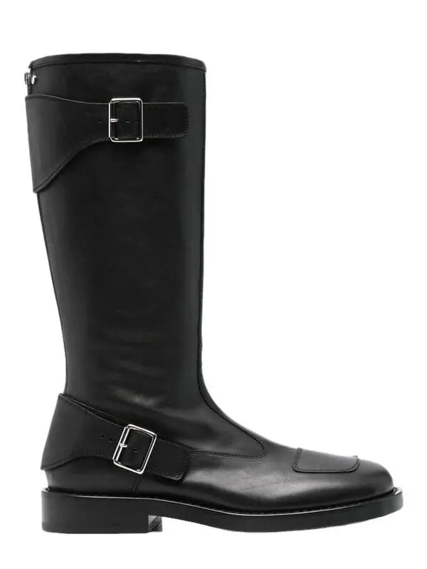ANN DEMEULEMEESTER Leather Knee High Boots - Black
