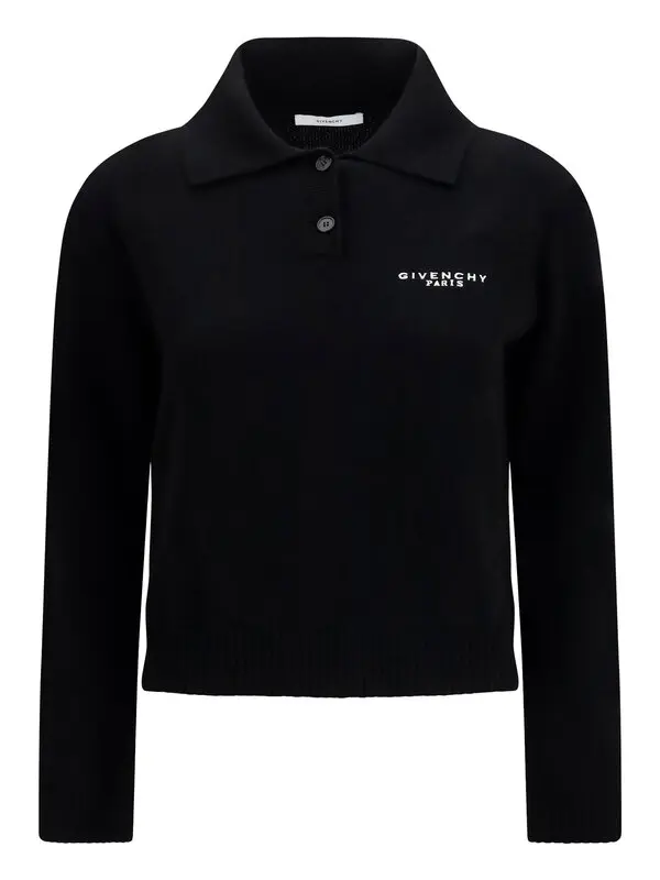 Givenchy Wool And Cashmere Polo Sweater - Black