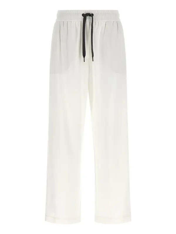 Brunello Cucinelli Wide Leg Track Trousers - White
