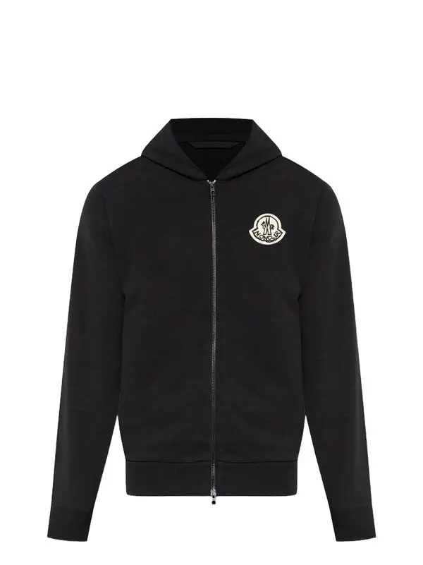 Moncler Zip-up Hooded Sweatshirt - Black