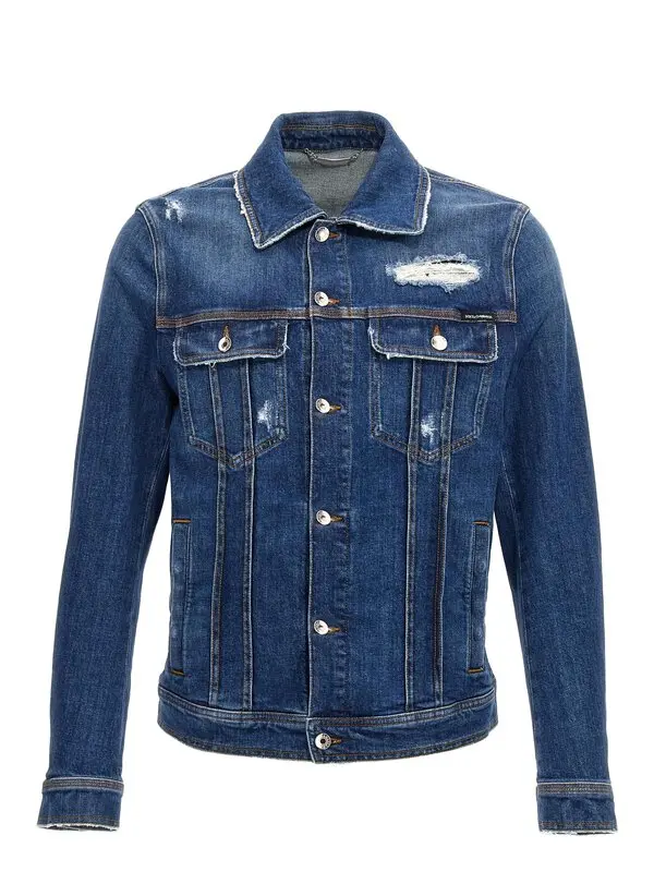 Dolce & Gabbana Denim Jacket With Used Effect - Blue