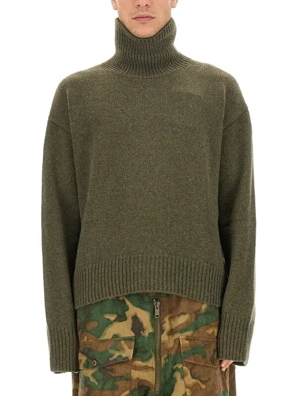 Givenchy Oversized Turtleneck Cashmere Pullover - Green