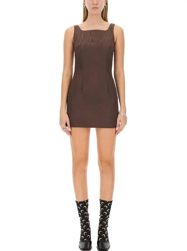 MARINE SERRE Mini Dress - Brown