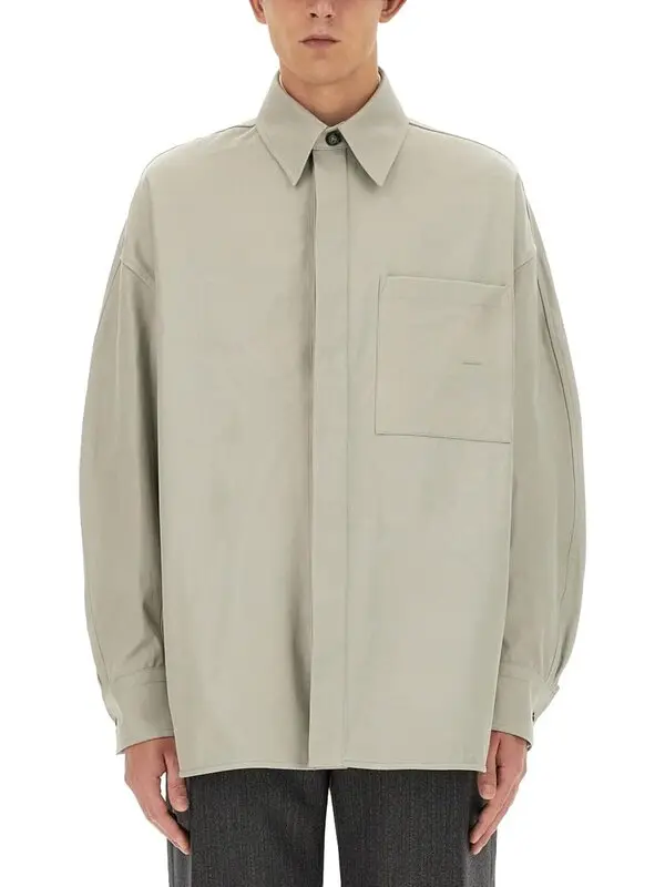 Bottega Veneta Cotton Twill Over Shirt - Gray