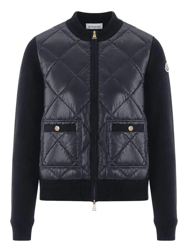 Moncler Logo Padded Cardigan - Black