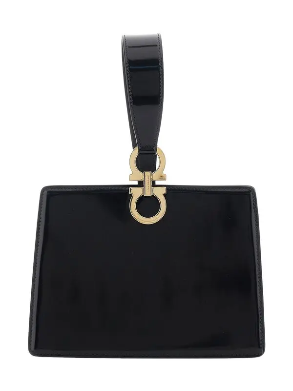 FERRAGAMO Clutch With Clasp Closure And Black Leather Handle For - Multicolor