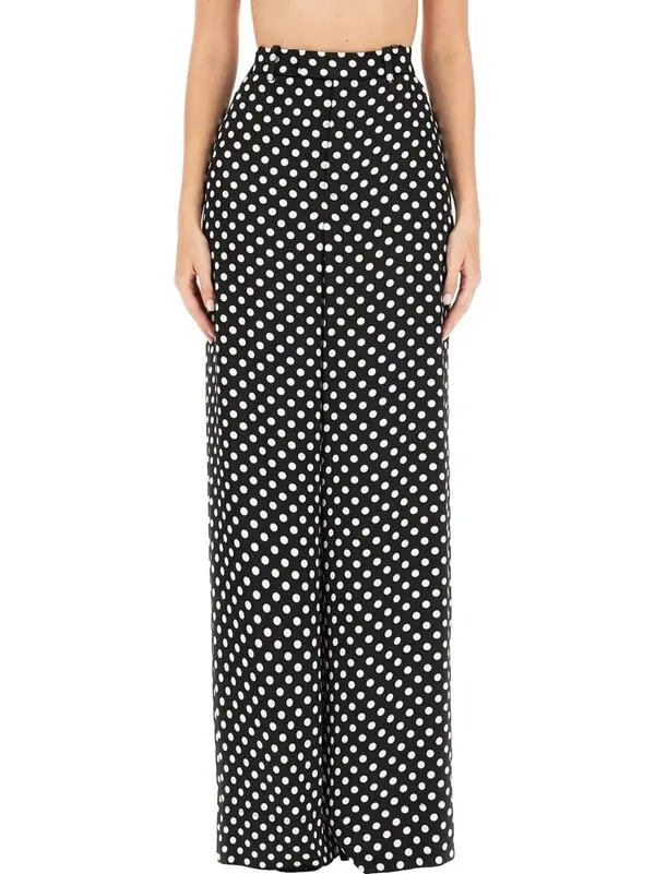 Saint Laurent Polka Dot Wide Leg Pants - Multicolor