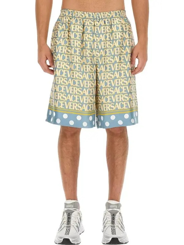 Versace Shorts With Logo - Multicolor