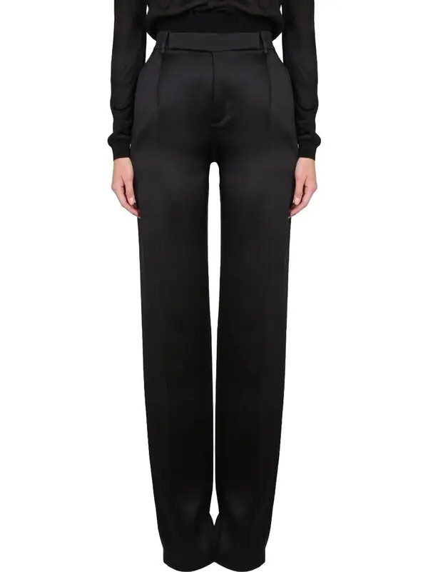 Saint Laurent Satin Flared Pants - Black