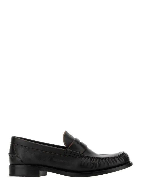 Prada Leather Loafers - Brown
