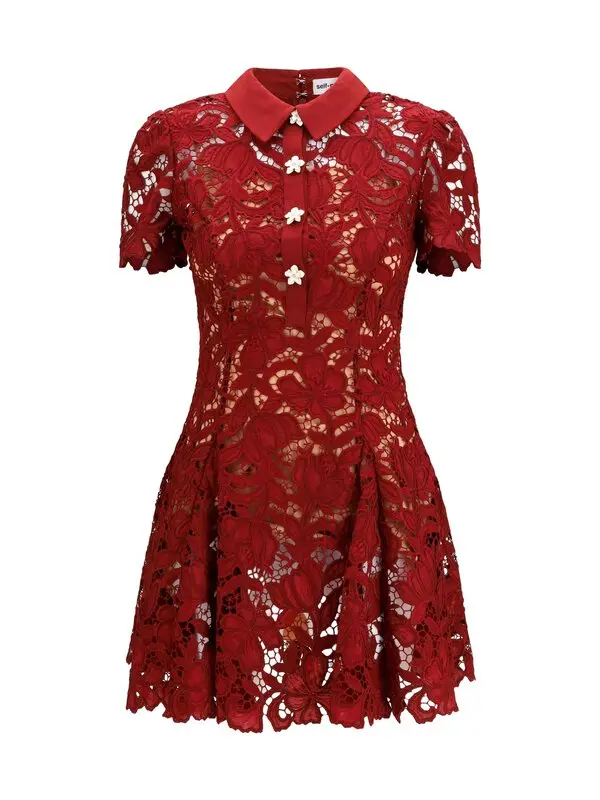SELF-PORTRAIT Short Lace Dress - Multicolor