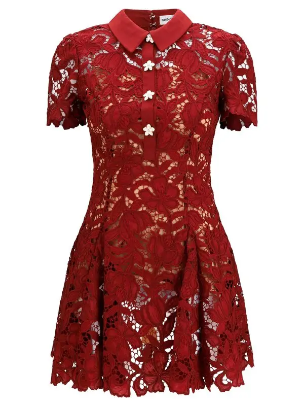 SELF-PORTRAIT Short Lace Dress - Multicolor